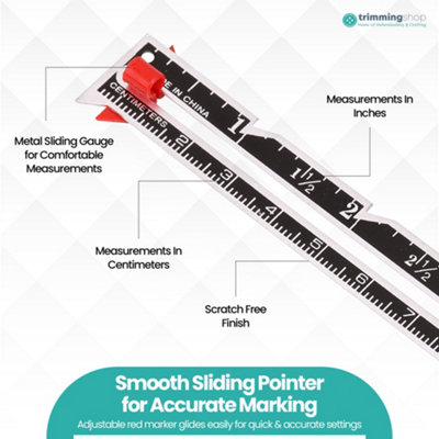 Sliding Gauge Ruler & Metal Fabric Quilting Ruler, Sewing Gauge ...