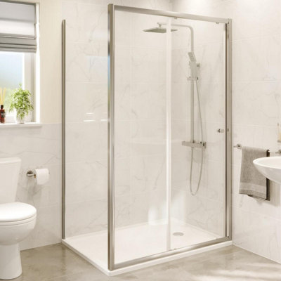 Sliding Shower Enclosure 1200x800mm Door Side Panel Tray 4mm Safety ...