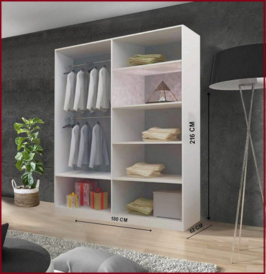 Sliding Wardrobe LED Mirror Space Saving Bedroom Wardrobe, Contemporary ...