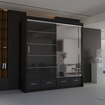 Sliding Wardrobes 4U Bradford Modern High Gloss Sliding Door Wardrobe ...
