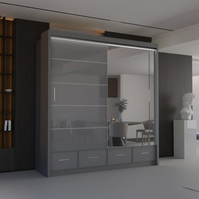 Sliding Wardrobes 4U Bradford Modern High Gloss Sliding Door Wardrobe ...