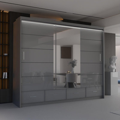 Sliding Wardrobes 4U Bradford Modern High Gloss Sliding Door Wardrobe ...