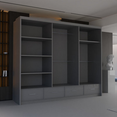 Sliding Wardrobes 4U Bradford Modern High Gloss Sliding Door Wardrobe ...