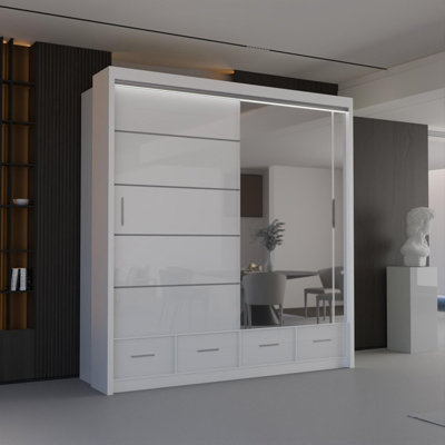 Sliding Wardrobes 4U Bradford Modern High Gloss Sliding Door Wardrobe ...