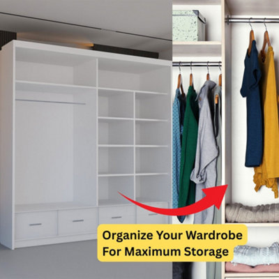 Sliding Wardrobes 4U Bradford Modern High Gloss Sliding Door Wardrobe ...