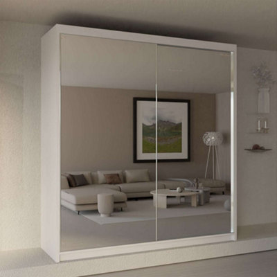 Sliding Wardrobes 4U Jacklin Modern Sliding Double Mirror Door Wardrobe ...