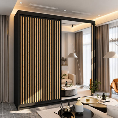 Sliding Wardrobes 4U Ronal 2&3 Sliding Door Wardrobe with LED Light ...