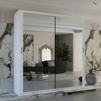 Sliding Wardrobes 4U Simona Double Mirror Sliding Door Wardrobe in 5 ...