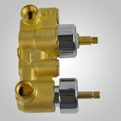 Slim 2 Dial 1 Way Concealed Round Thermostatic Shower Mixer