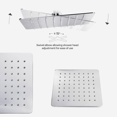 Slim 2 Dial 1 Way Concealed Square Thermostatic Shower Mixer
