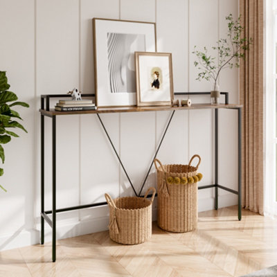 Buy Slim Console Table Living Room Shelf Display Table for Small Spaces ...