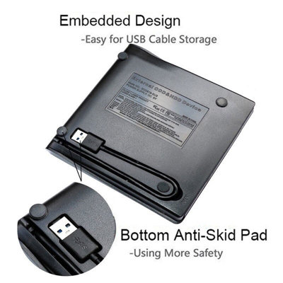 Slim External CD/DVD Drive USB 3.0 Player Burner Reader Writer for ...