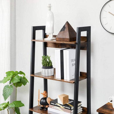 Slim Ladder Shelf, 4-Tier Vertical Bookcase, Shelving Unit, Stylish ...