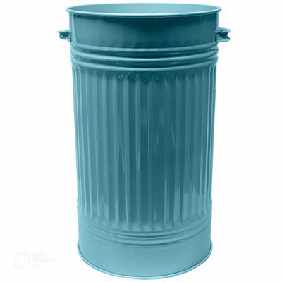 Slim Metal Bin with Dustbin Lid Straight Sided Retro Bin, Animal Feed ...