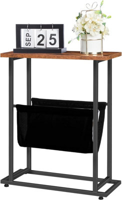 Slim Side Table, Narrow End Table, Industrial Bedside Tables with ...