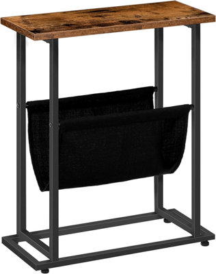 Slim Side Table, Narrow End Table, Industrial Bedside Tables with ...