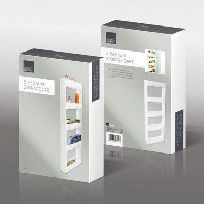 Slim Slide Out Kitchen Bathroom Trolley Rack Holder Storage On Wheels ...