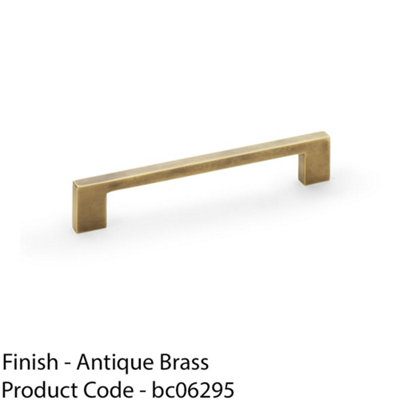 Slim Square Bar Pull Handle - Antique Brass - 160mm Centres SOLID BRASS ...