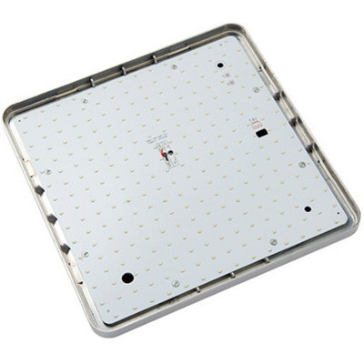 Slim Square LED Flush Ceiling Light 22W Cool White IP44 Sliver Bathroom ...