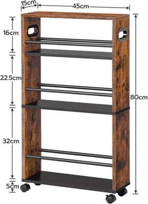 Slim Storage Trolley, Narrow Kitchen Cart, Slide Out Kitchen Trolley on ...