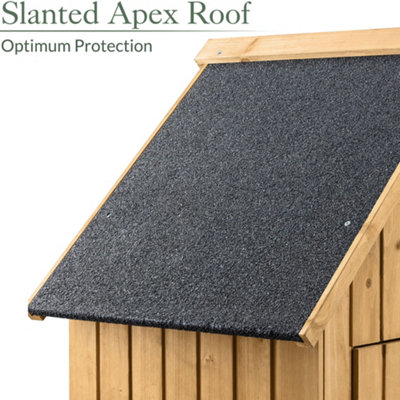 Slim Wooden Outdoor Storage Shed - Natural