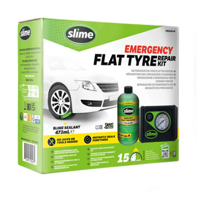 SLIME SMART REPAIR EMERGENCY FLAT TYRE REPAIR SEALANT PUNCTURE AIR ...