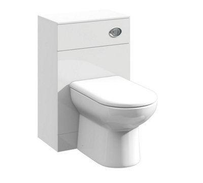 Slimline WC Unit - 600mm - Gloss White