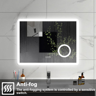 SLINE 1000x600mm Bluetooth LED Bathroom Mirror with 3-Colour Modes ...