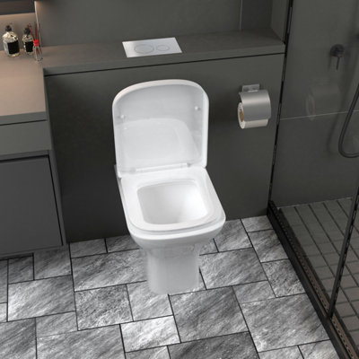 SLINE Modern Bathroom Back to Wall WC Square Pan BTW Toilet Soft Close ...