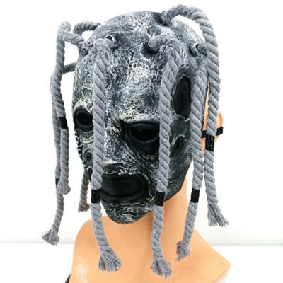 Slipknot Corey Taylor Latex Mask with Dreadlocks Halloween Cosplay Prop
