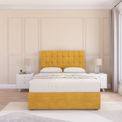 Sloomy Alabama Mustard Plush 3FT Memory Foam Bed Set With No Drawers ...