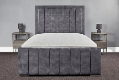 Sloomy Arizona Bed Frame with Sprung Memory Foam Mattress- Steel Plush ...