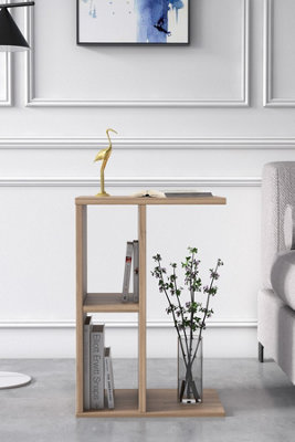 Slot C-Shaped Side Table with Storage Shelf, 40 x 30 x 59 cm 3 Tier ...