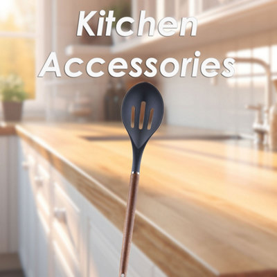 Slotted Spoon Wood Handle Acacia Wooden Heat Resistant