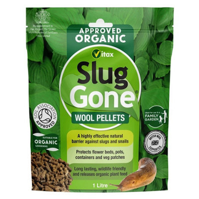 Slug Gone 1L - Natural Wool Pellets for Slug & Snail Deterrent