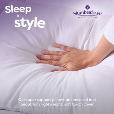 Slumberdown Anti Allergy Super Support Pillows 2 Pack Firm Support Side ...
