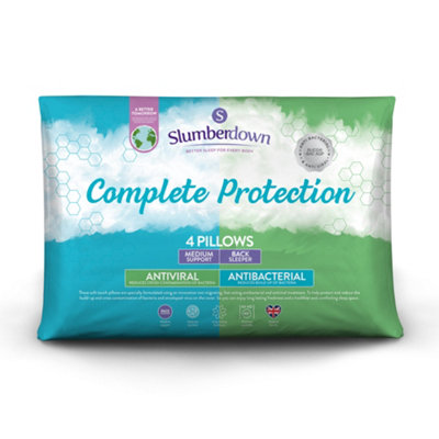 Slumberdown Complete Protection Pillows 4 Pack Medium Support Back ...