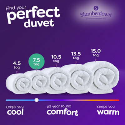 Slumberdown Cool Summer Nights King Duvet 7.5 Tog Lightweight Cooler ...