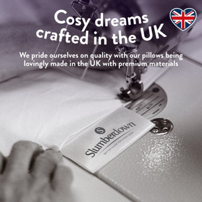 Slumberdown Duck Feather Pillows 2 Pack Hotel Quality Medium Firm Bed ...