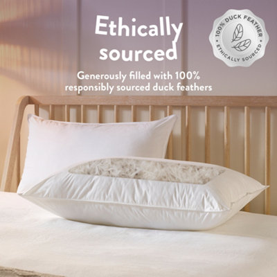 Slumberdown Duck Feather Pillows 2 Pack Hotel Quality Medium Firm Bed ...