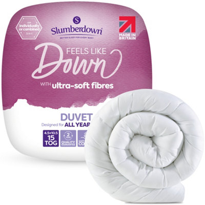Slumberdown Feels Like Down 15 Tog All Seasons Duvet. Single