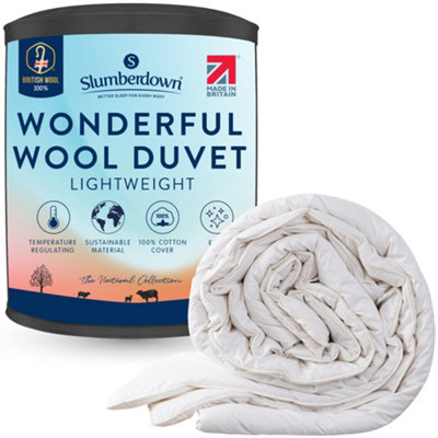 Slumberdown Wonderful Wool Single Duvet Temperature Regulating 3-5 Tog ...