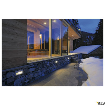 SLV Brick Downunder, Silver-Grey, Outdoor Wall Light, Recessed, Warm ...