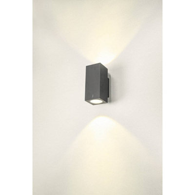 SLV Enola Square Medium, Anthracite, Outdoor Wall Light, Up and Down ...