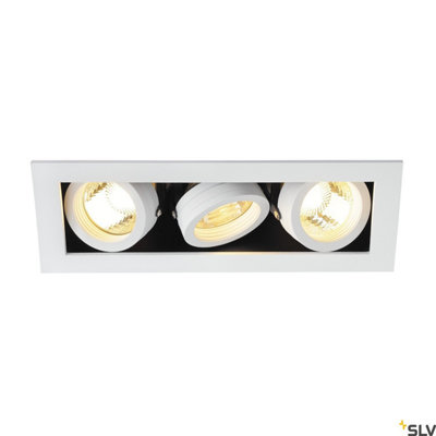 SLV Kadux 3 Recessed LED Ceiling Luminaire in Matt White | DIY at B&Q