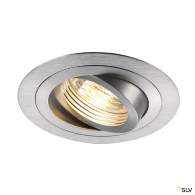 SLV New Tria 1 Recessed LED Ceiling Luminaire in Brushed Aluminium