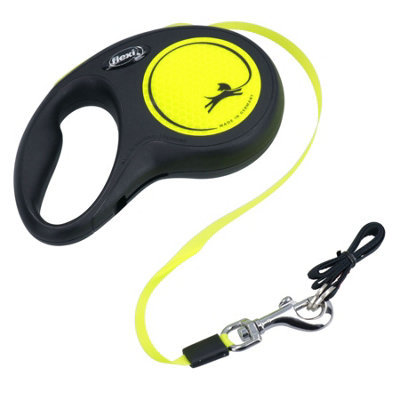 Small 5M Yellow Neon Reflective Retractable Extending Lead Dog Walking ...