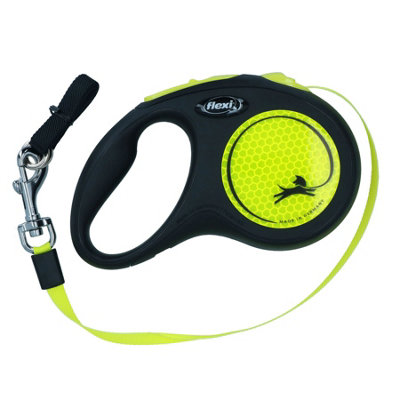 Small 5M Yellow Neon Reflective Retractable Extending Lead Dog Walking ...