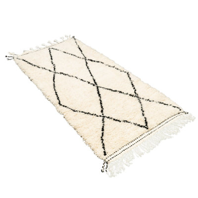 Small 80X150CM Cream Berber Rug Pattern