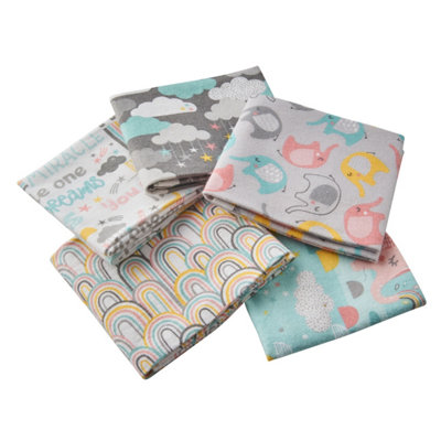 Small and Mighty Fat Quarter Bundle. Pack of 5 Flannel Fat Quarters ...